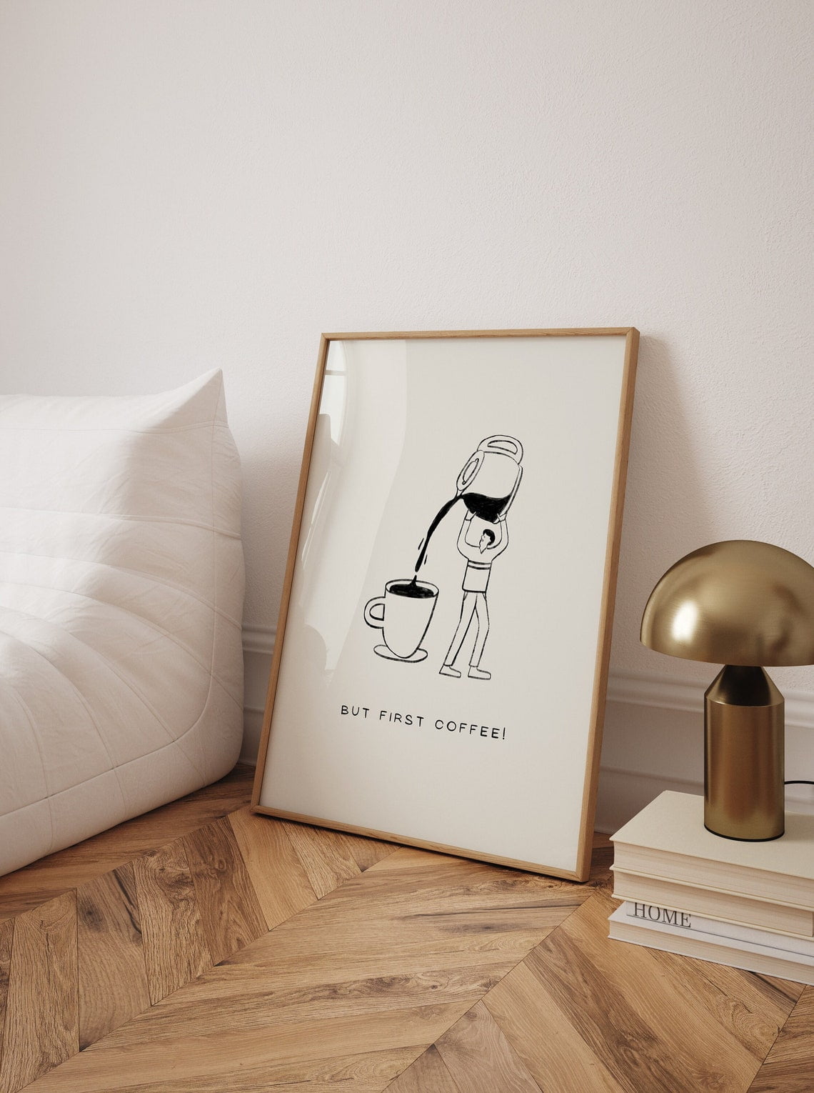 But First Coffee Poster, Line Art Kitchen Wall Art UNFRAMED Poster ...