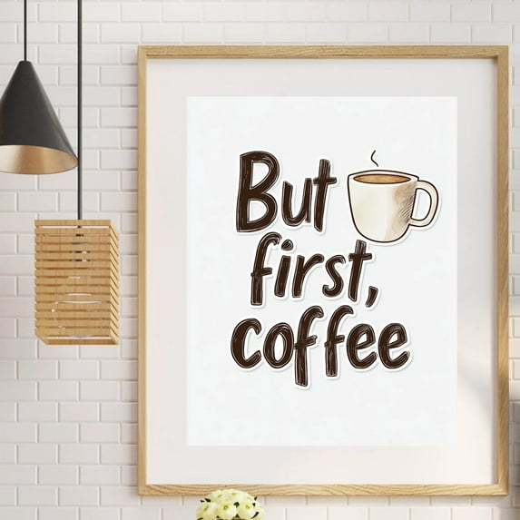 But First Coffee Print: Funny Kitchen Wall Art UNFRAMED PAPER POSTER ...