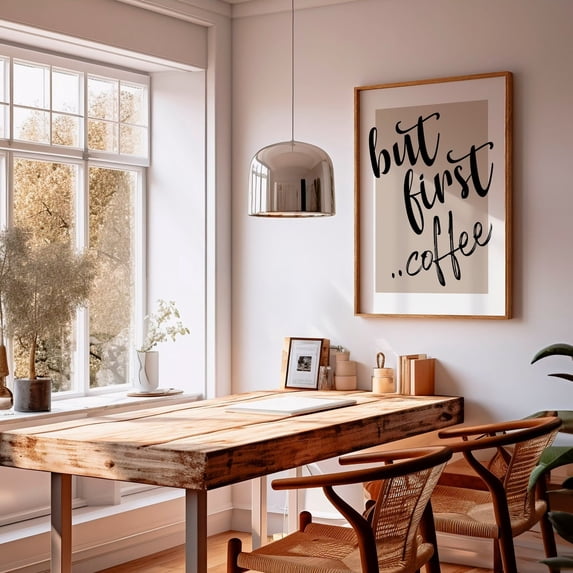 But First Coffee Print, Neutral Kitchen Wall Art, Unframed Paper Poster ...