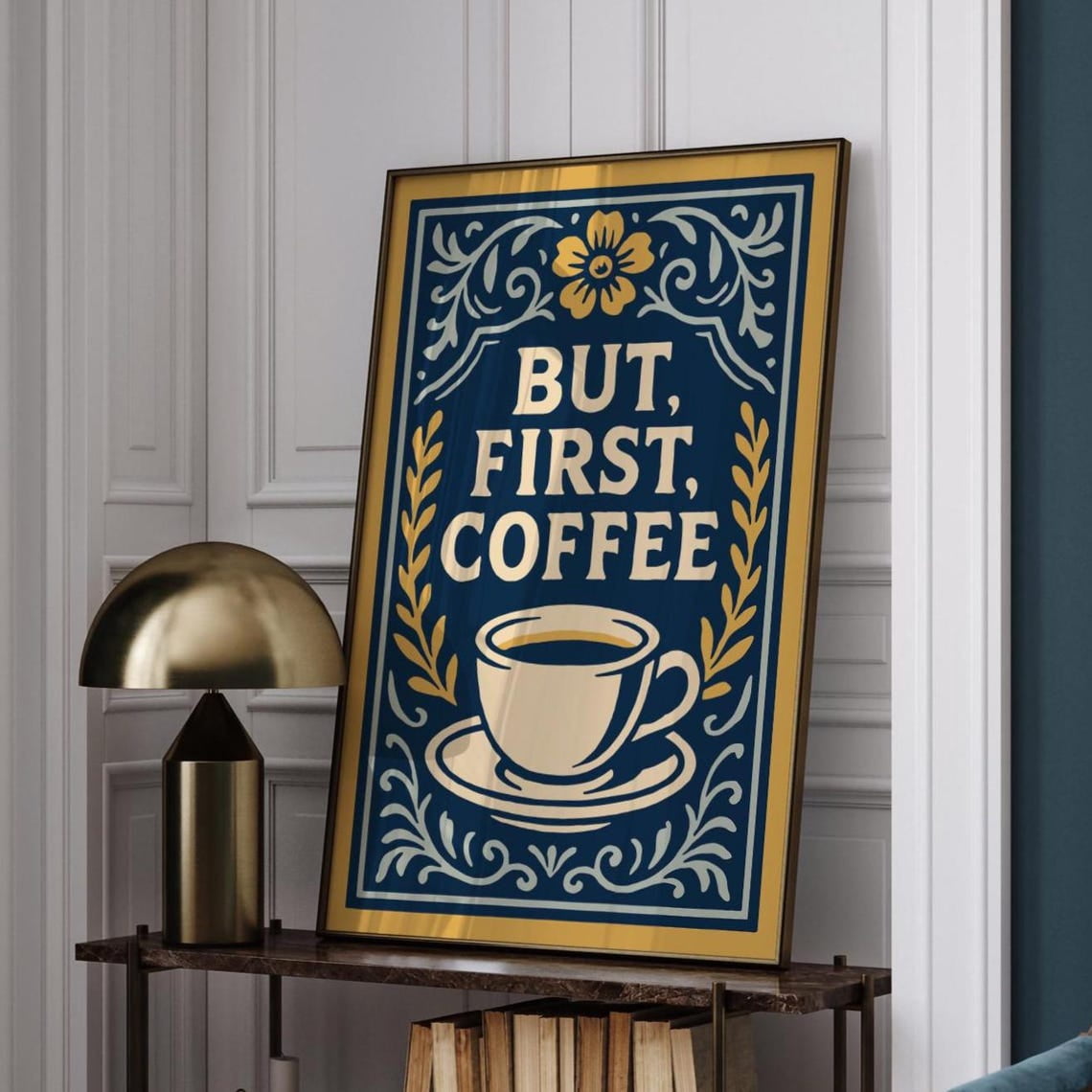 But First Coffee Rococo Kitchen French Cafe Decor Poster, Unframed ...
