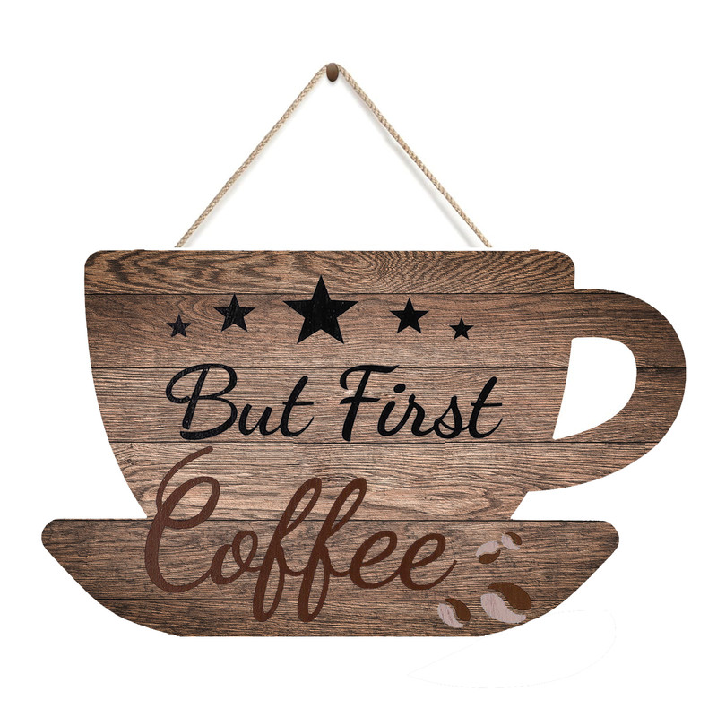 But First Coffee Wood Sign, Personalized Gifts For Coffee Lovers,Wall ...
