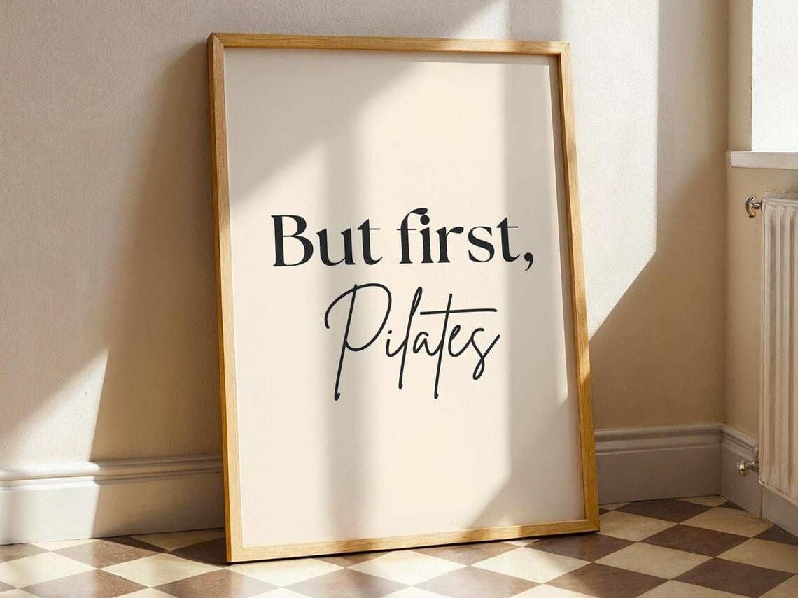 But First Pilates Gym Workout Fitness Girl Quote Poster Art Unframed ...