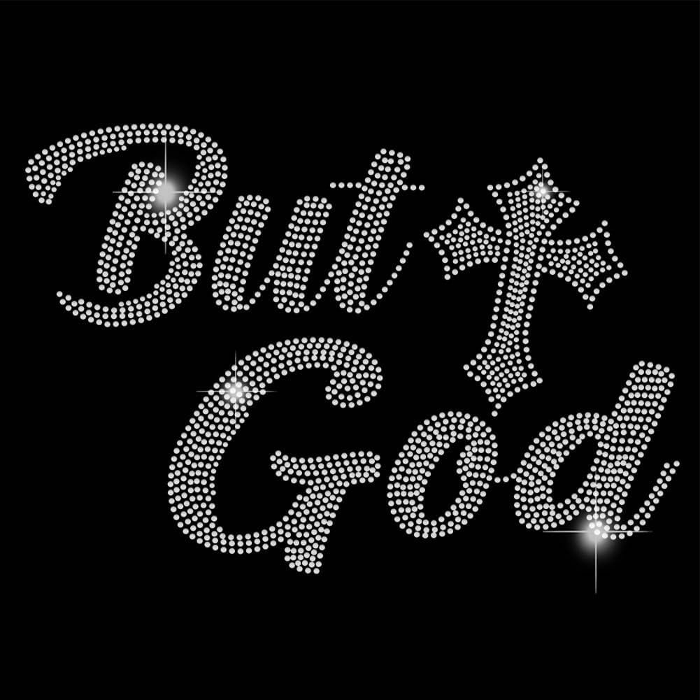 But God Bling Iron on Rhinestone Bible Quotes Crystal Rhinestone Iron ...