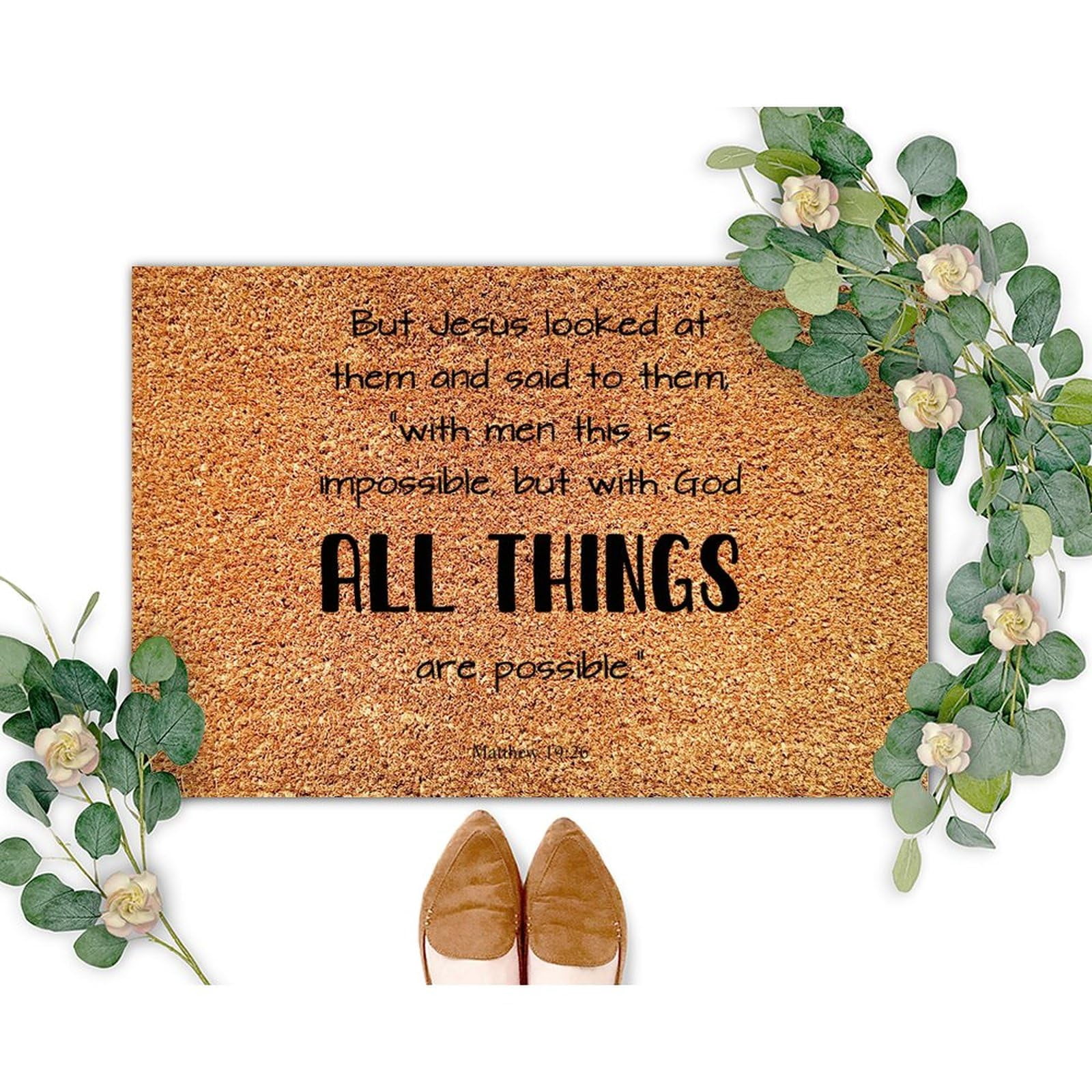 But Looked at Them and Said to Them Coir Mat Rectangular Door Mats ...