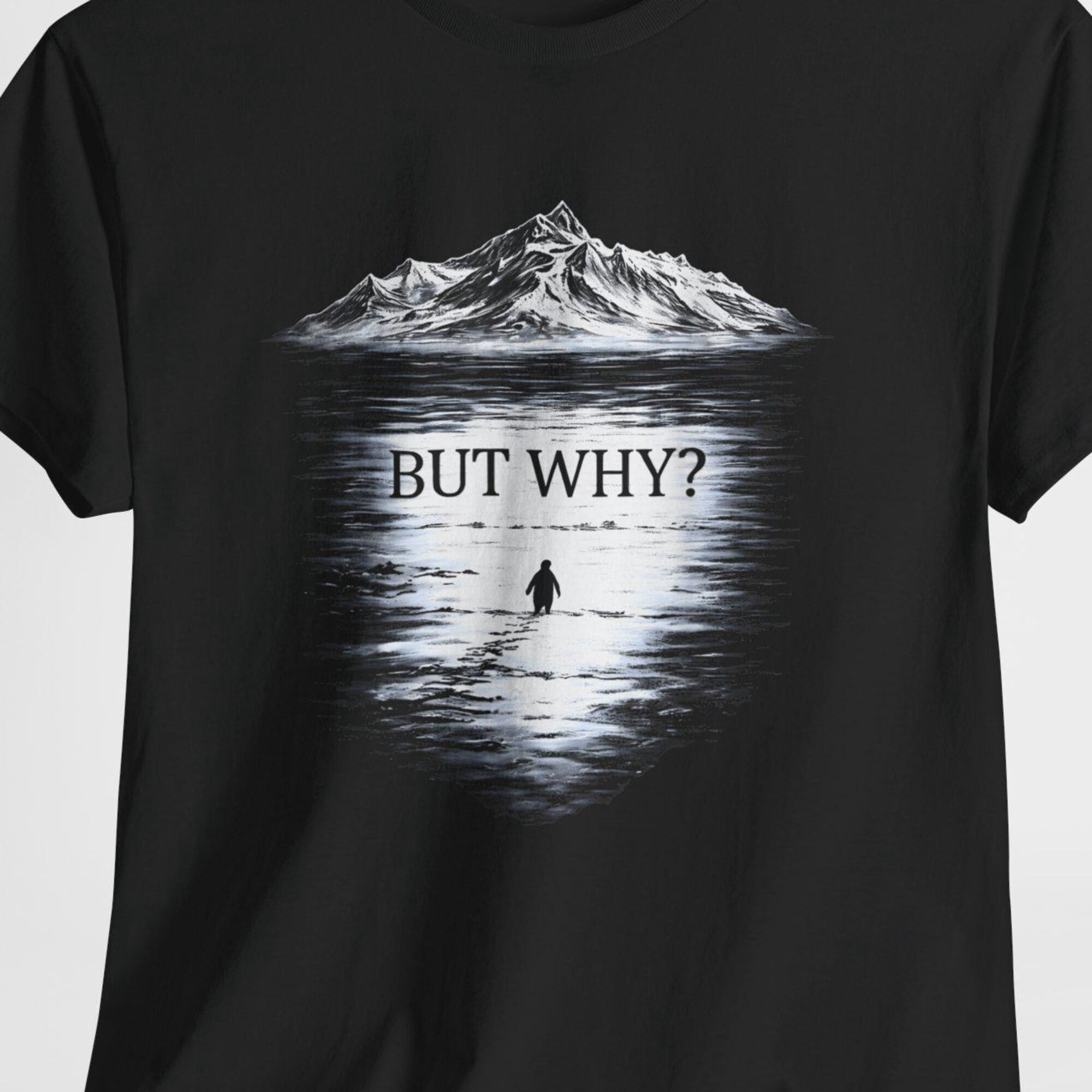 But Why Penguin Art TShirt Minimalist Mountain Landscape Tee Deep ...