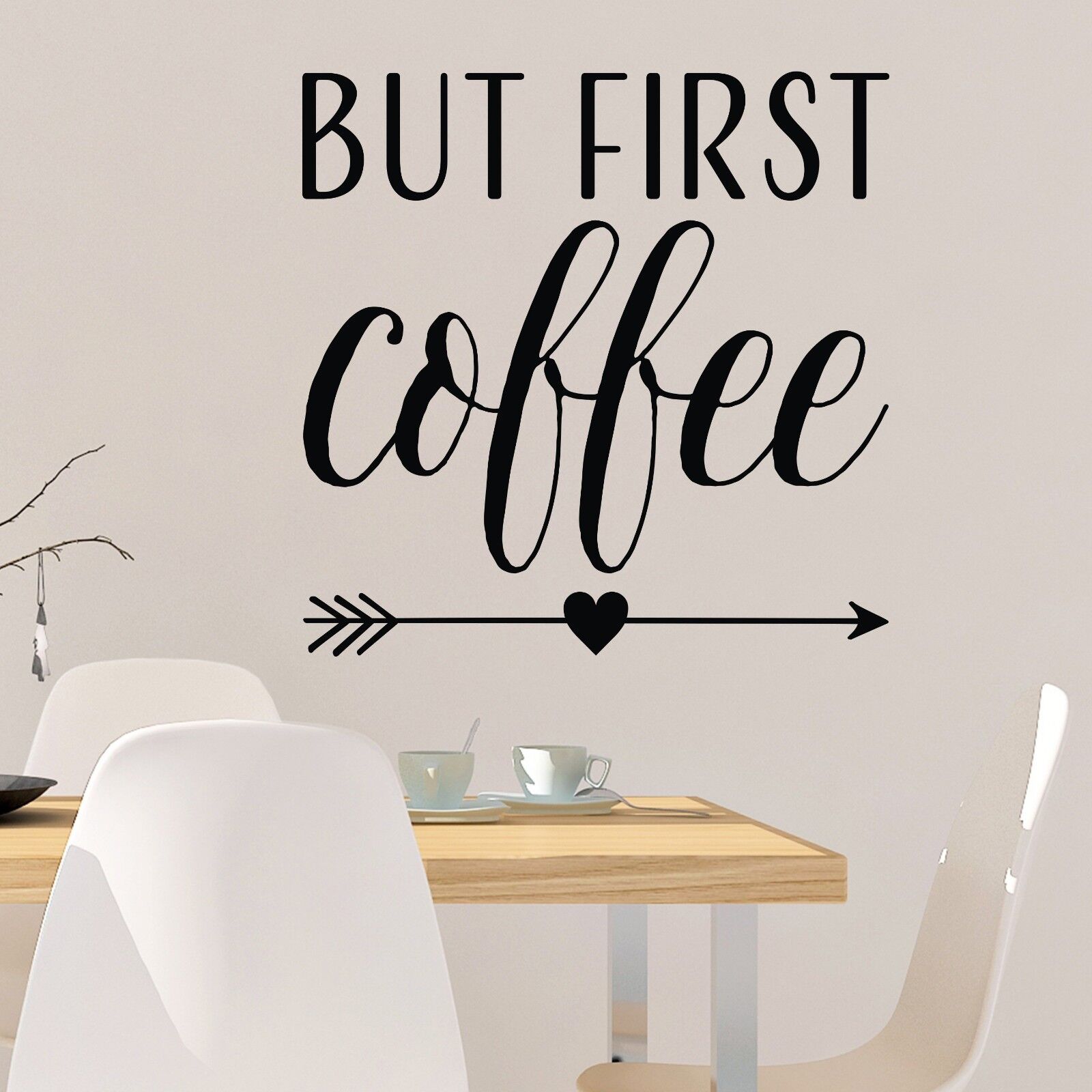 But first coffee Wall Words Lettering Quote Decal Sticker Rustic Decor ...