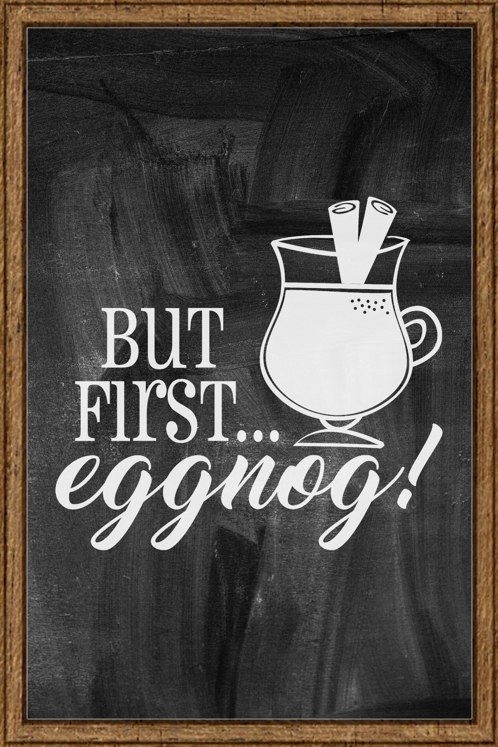 But first eggnog! holidays Christmas tradition cinnamon cheers Tin Sign ...