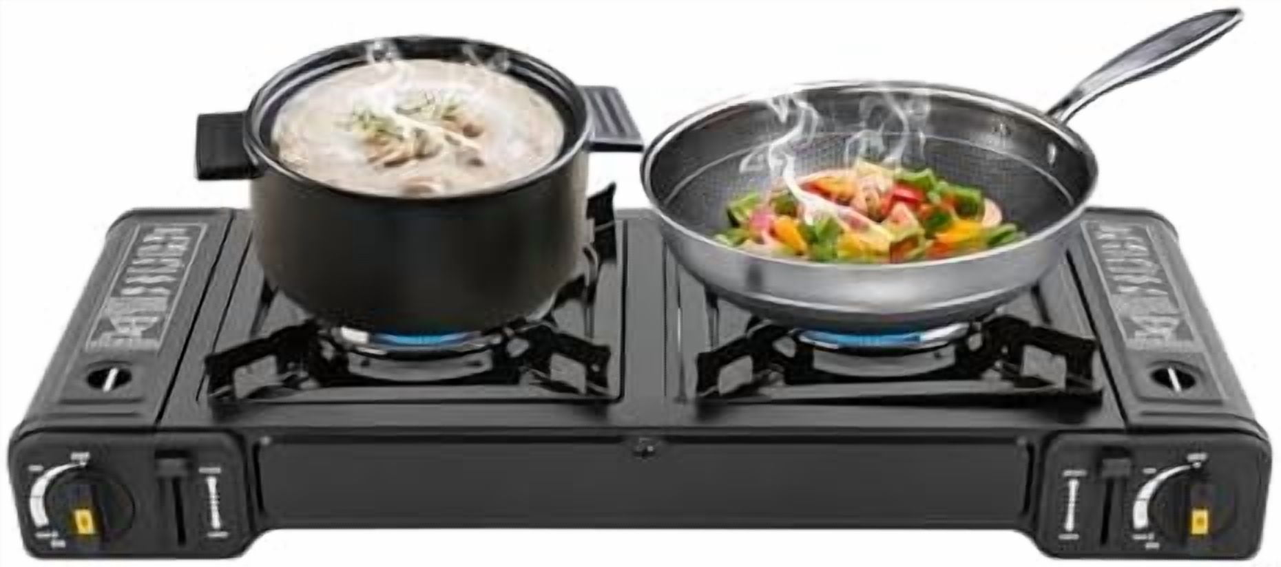 Butane Camping Stove,Double Burner Butane Stove Carrying Case with ...