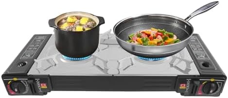 Butane Camping Stove Portable Camping Stove with & Push-Button, 2 ...