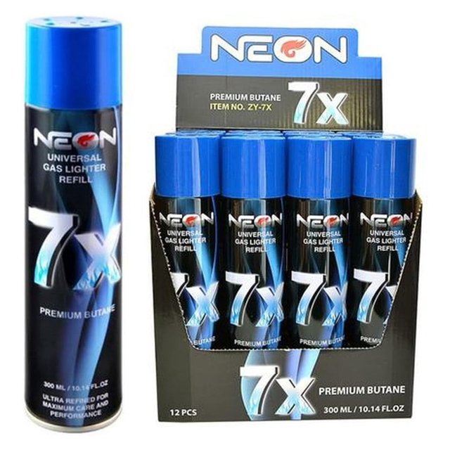 Butane Fuel 12-Pack - NEON 7X Lighter Refill Gas - Blue - Universal ...