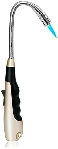 Butane Lighter with Visual Fuel Window for Kitchen Grill, Gold (No ...