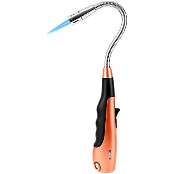 Butane Lighter with Visual Fuel Window for Kitchen Grill, Orange (No ...