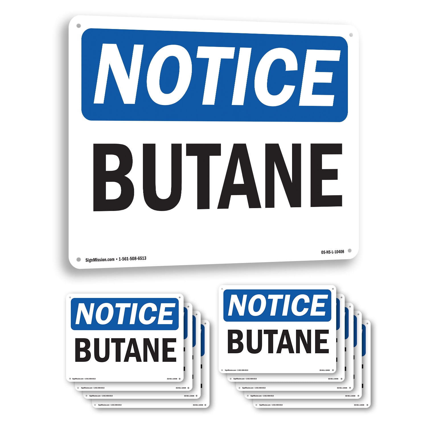Butane OSHA Notice Rigid Plastic Sign 24 Inch x 18 Inch - 10 Pack ...