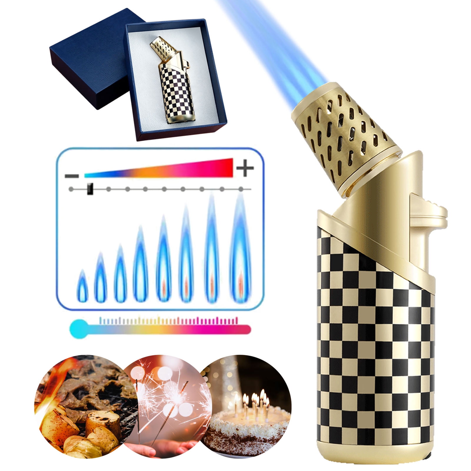 Butane Refillable Jet Flame Torch Lighter, Windproof Adjustable Multi ...