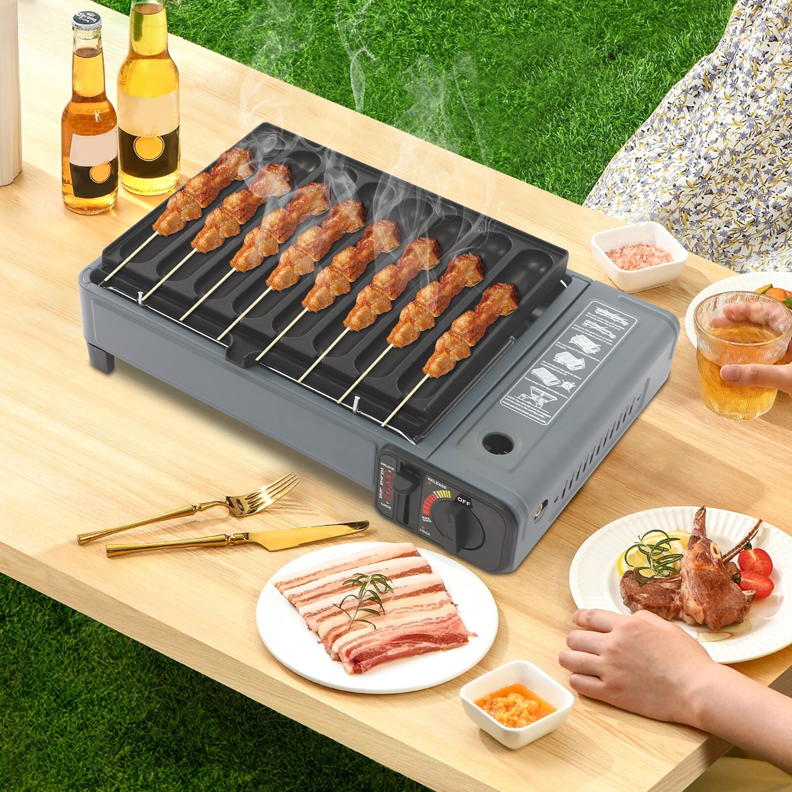 Butane Stove, Portable Camping Gas Stove, Gas Grill Stove with Anti ...