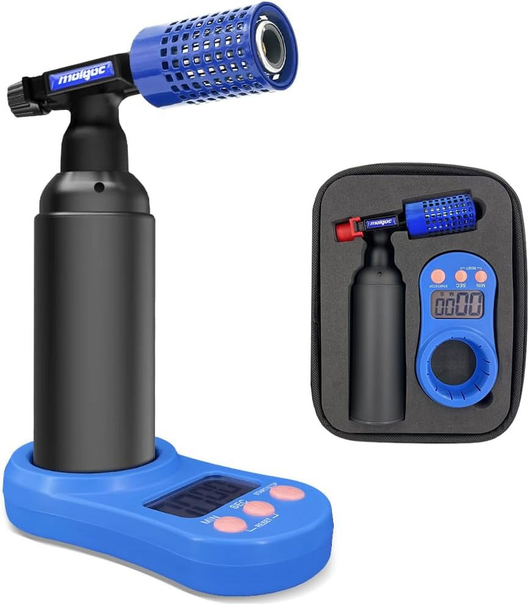 Butane Torch with Built-in Heat Shield and Timer, Refillable Kitchen ...