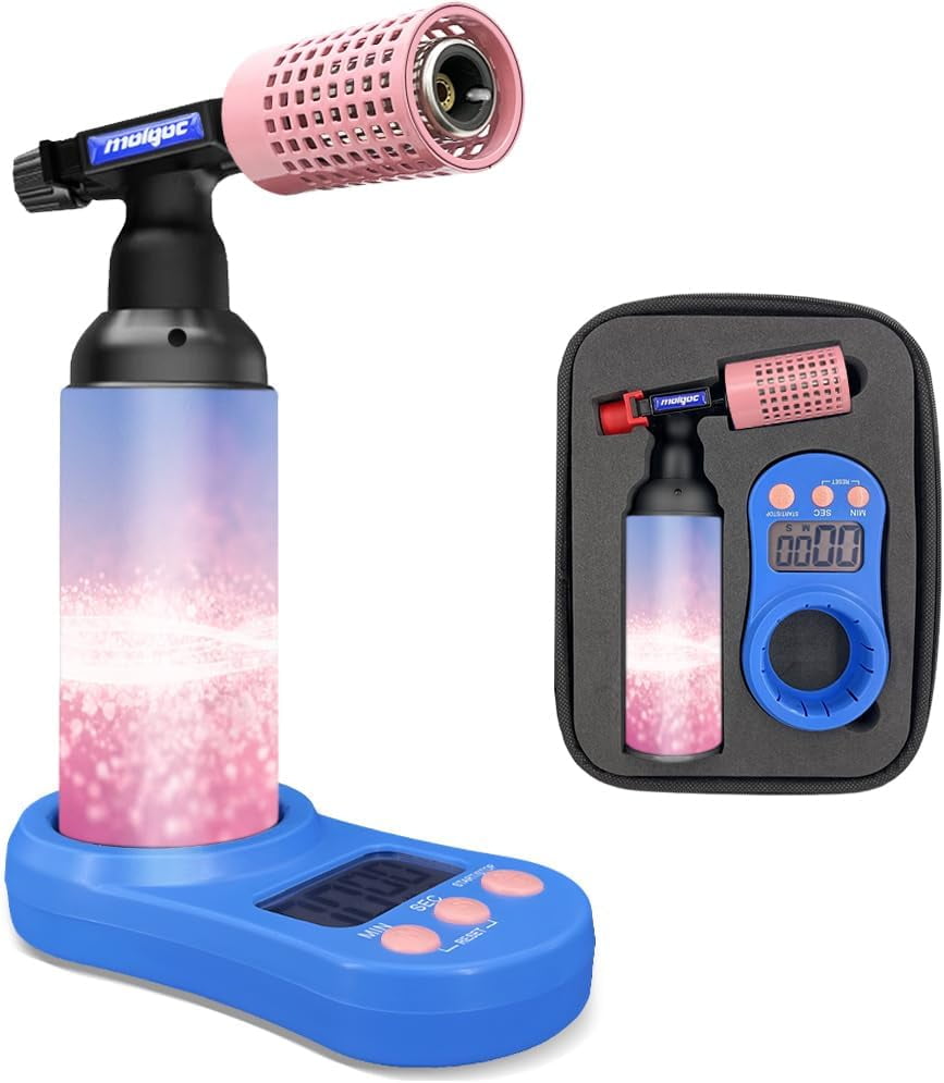 Butane Torch with Built-in Heat Shield and Timer, Refillable Kitchen ...