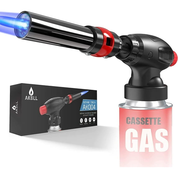 AKBLL Butane Torch for Pastry, Baking, Grill, Adjustable Flame, 360 ...