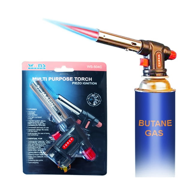 Chef's Handheld Butane Torch: Adjustable Flame Kitchen Culinary Torch ...