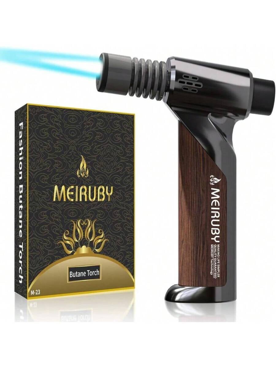 Butane Torch Lighter With Adjustable Jet Flame And Lock, Refillable ...