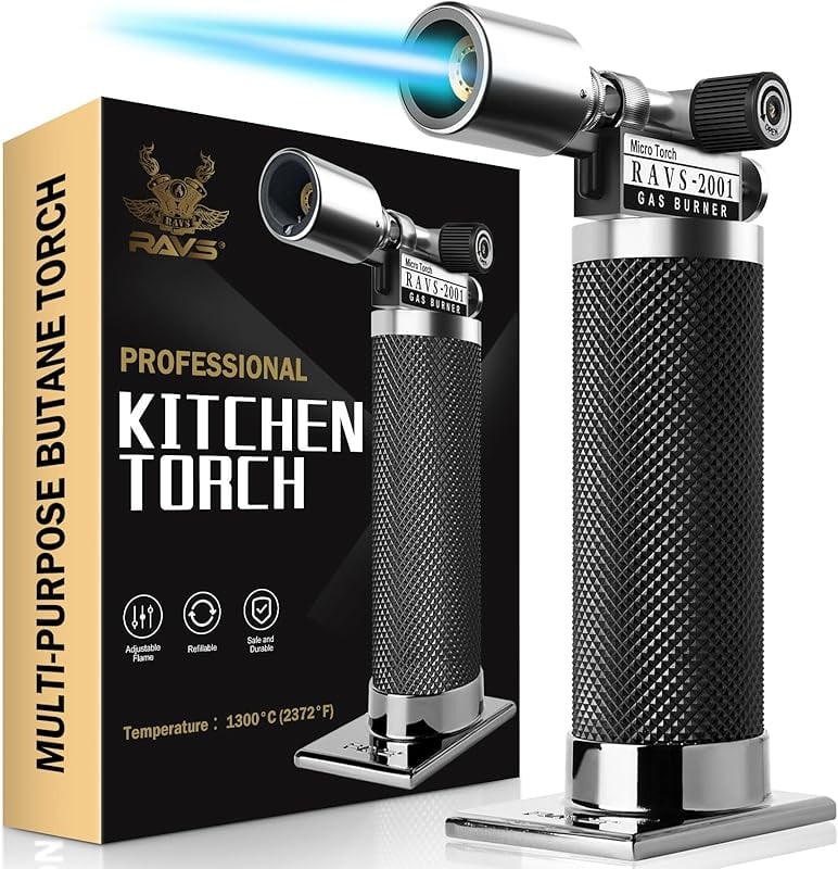 Butane Torch Lighter, Refillable Butane Kitchen Torch with Safety Lock ...