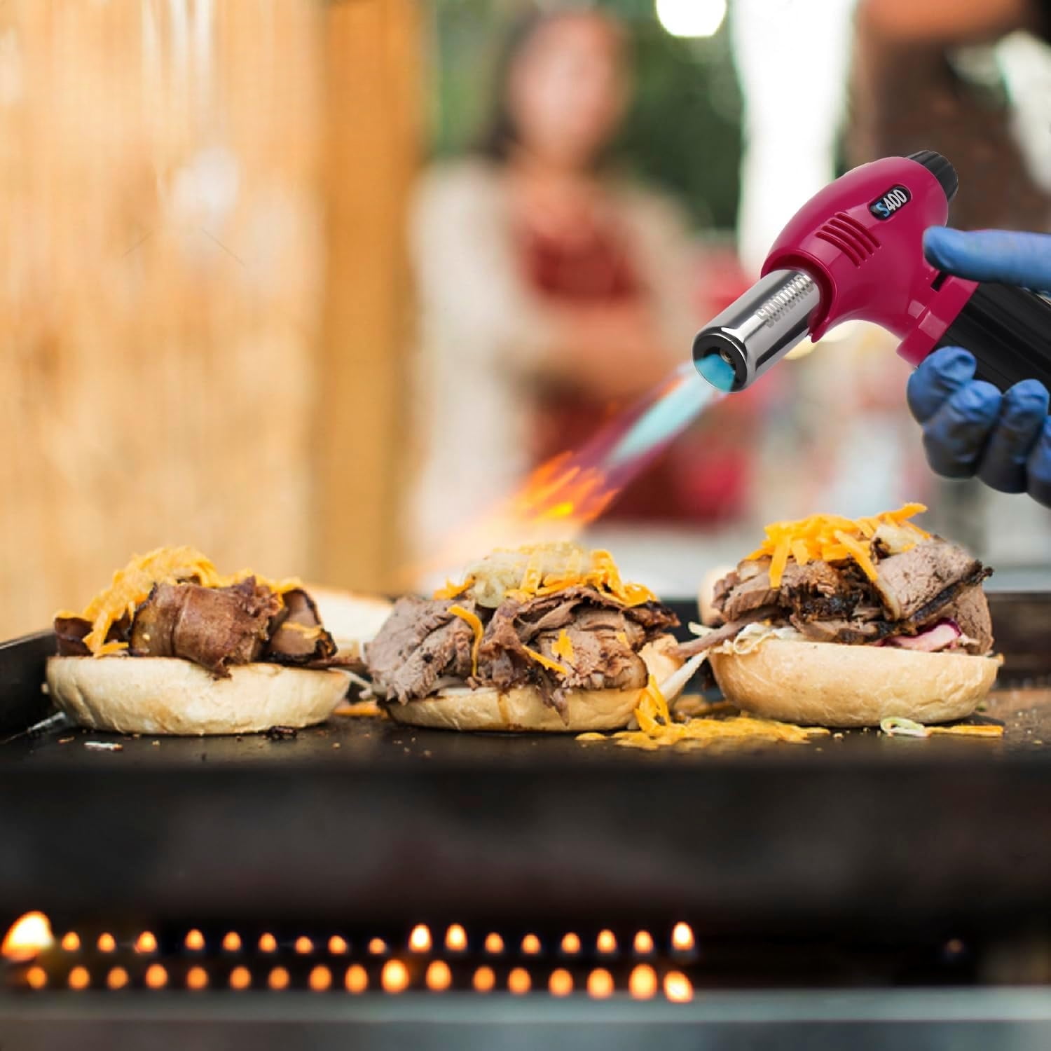 Butane Torch Lighter, Refillable Kitchen Torch Blow Torch with Safety ...