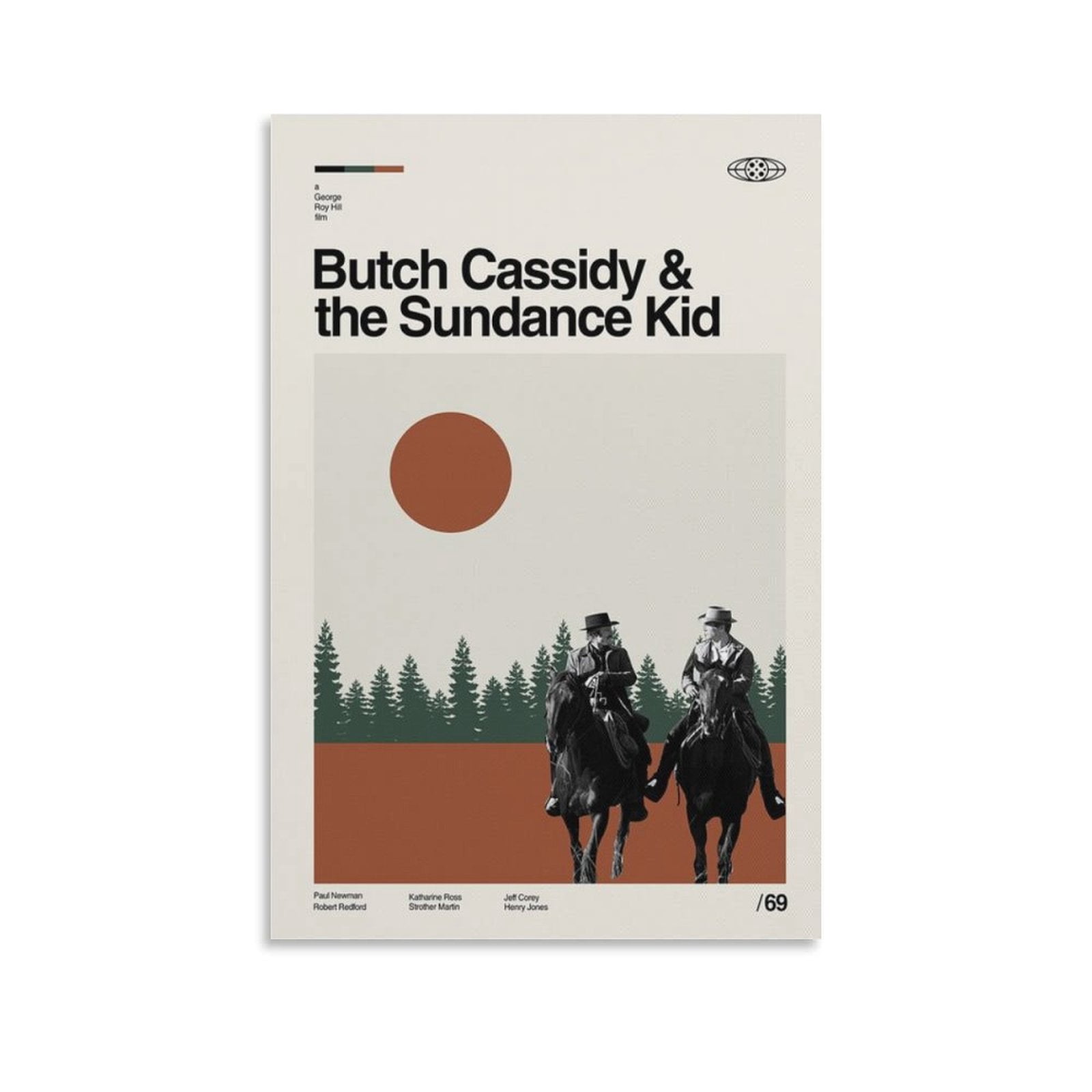 Butch Cassidy And The Sundance Kid Poster, Midcentury Art, Minimalist ...