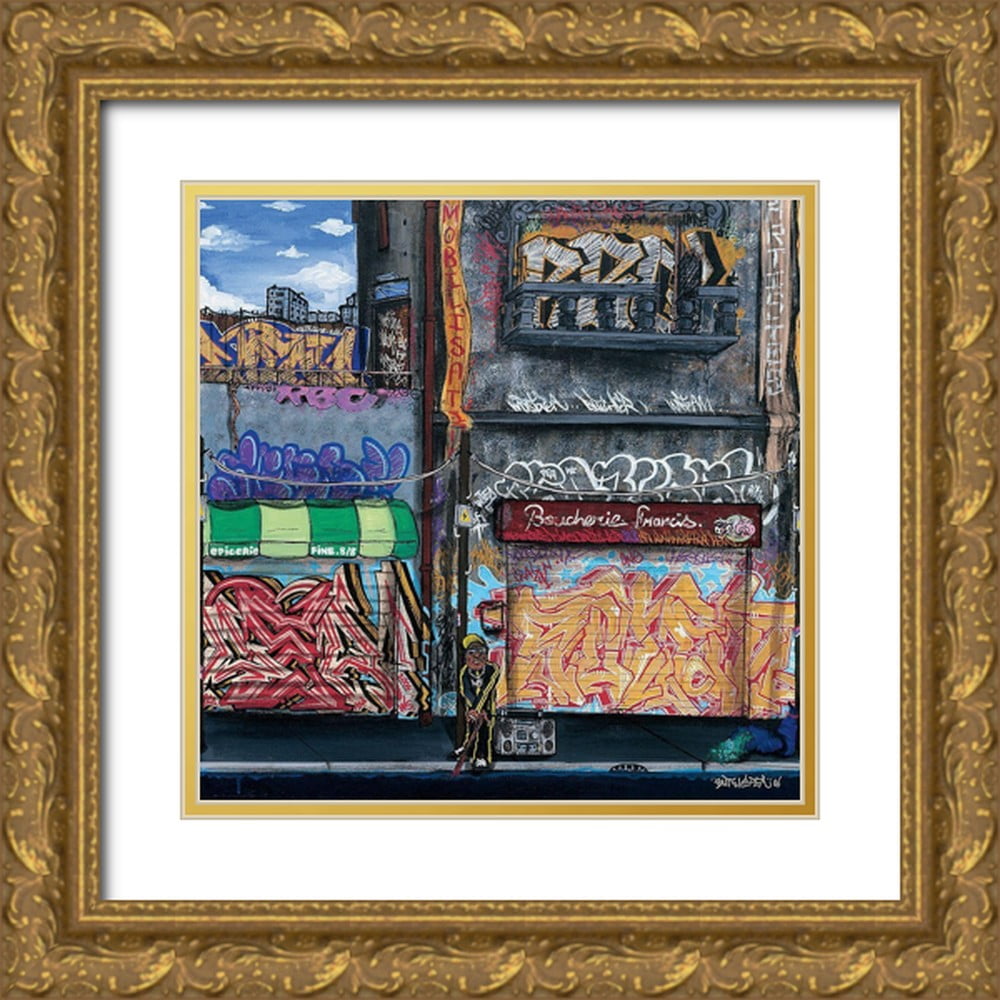 Butch and Pea 26x26 Gold Ornate Wood Framed with Double Matting Museum ...