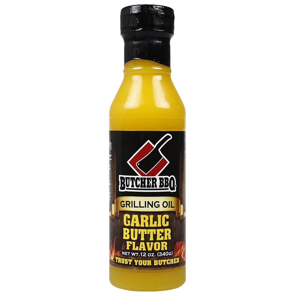 Butcher BBQ Garlic Butter Flavor Grilling Oil 12 oz. Bottle Competition ...