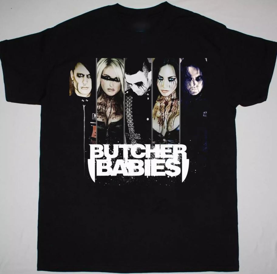 Butcher Babies Members T-Shirt Short Sleeve Cotton T-Shirt , Multi ...