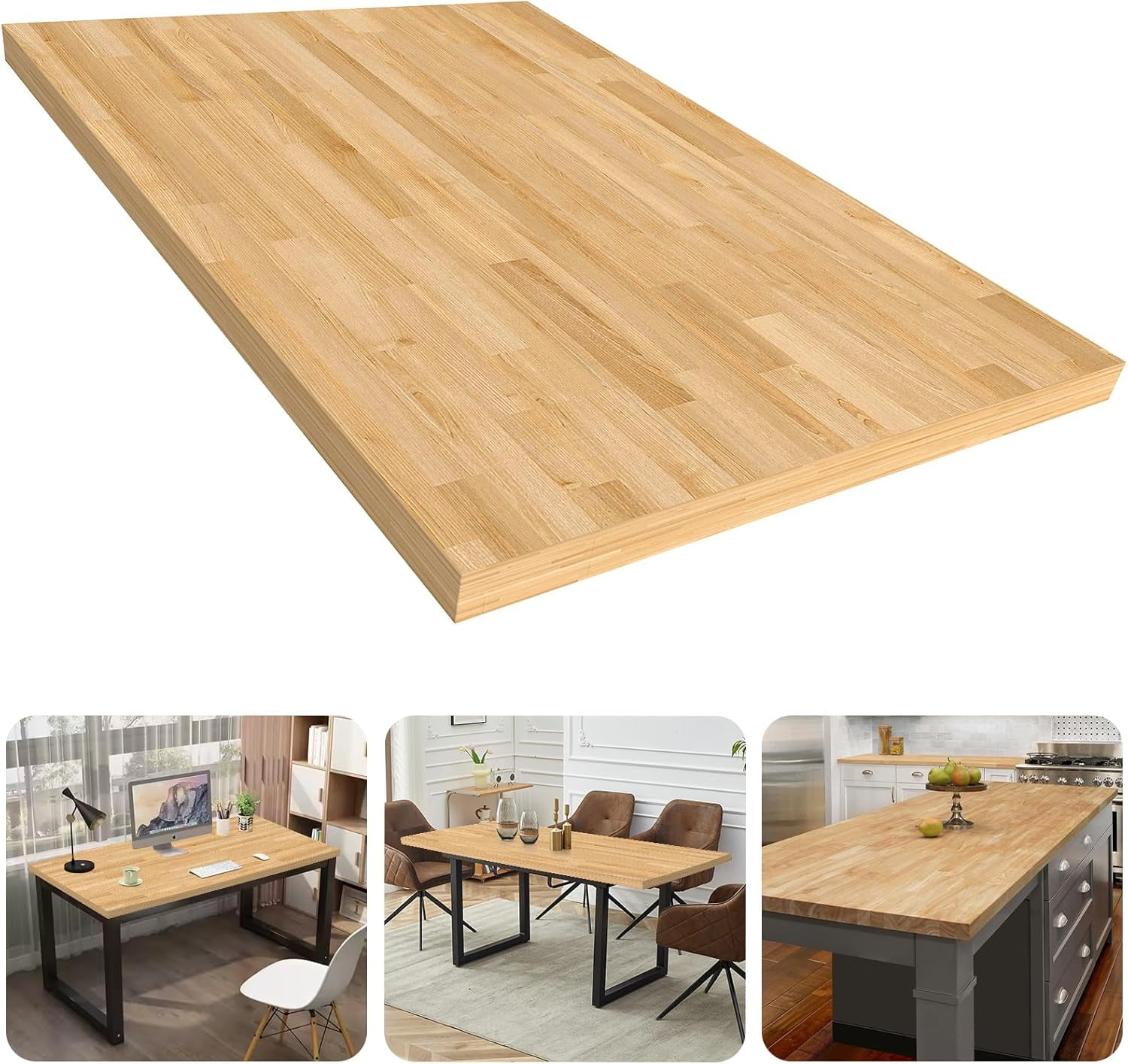 Butcher Block Countertop Table Top - Unfinished Solid Wood Countertop ...