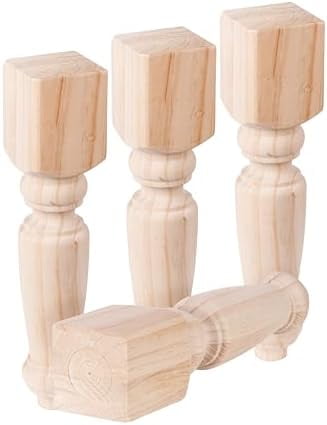 Butcher Block Table Leg (4 Count, 15" H) | Woodworker Style Pine Wood ...