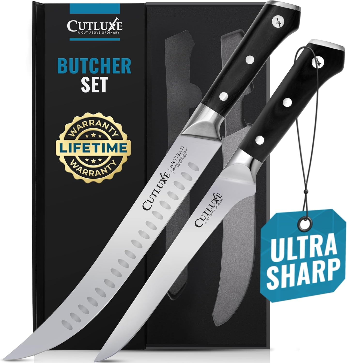 Butcher Carving Set – Cimeter Breaking & Boning Knives for Meat Cutting ...