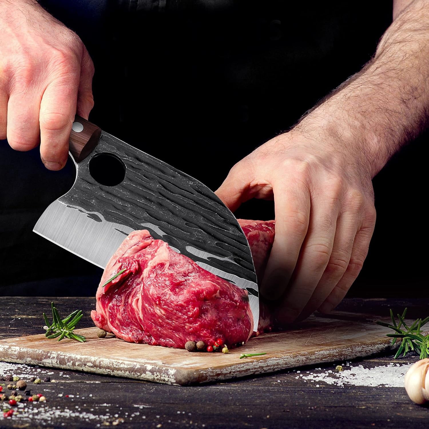 Butcher Cleaver Knife Set for Meat Cutting Serbian Chef Knife Viking ...