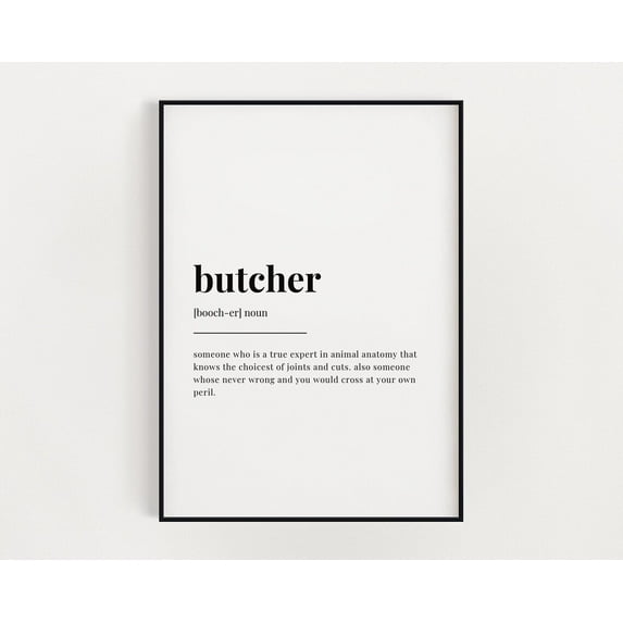 Butcher Definition Meaning, Wall Art, Definition Print, Home Decor ...