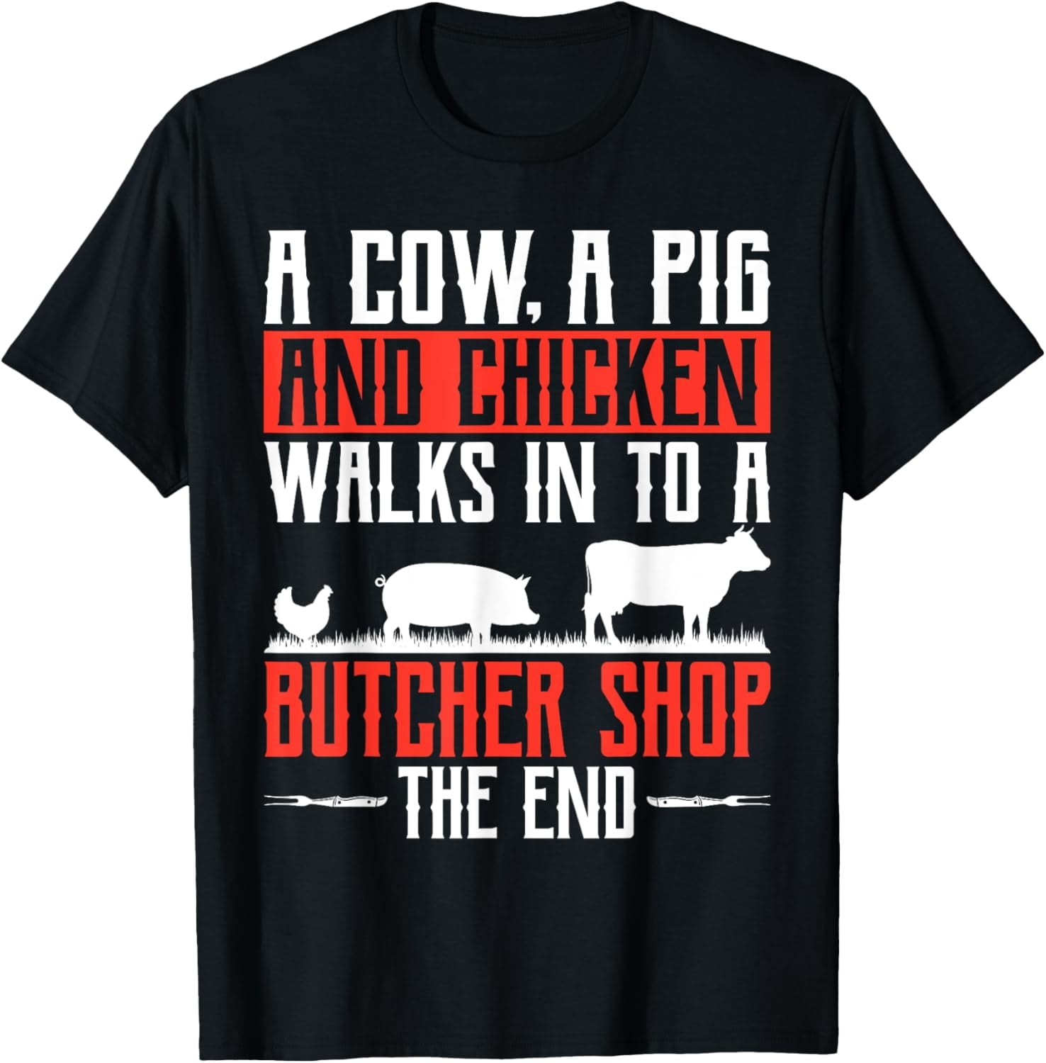 Butcher For Men Meat Cutter Cutting Meat Market Butcher Shop T-Shirt ...