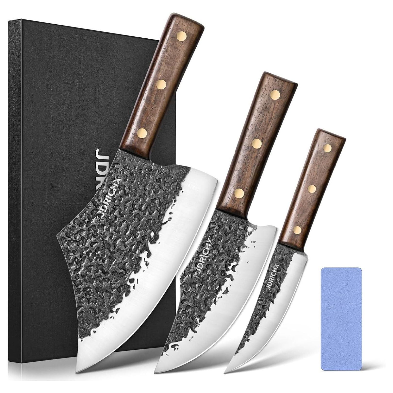 Butcher Knife Set 3PCS – Meat Cleaver, Boning Knife, Knife–Hand Forged ...