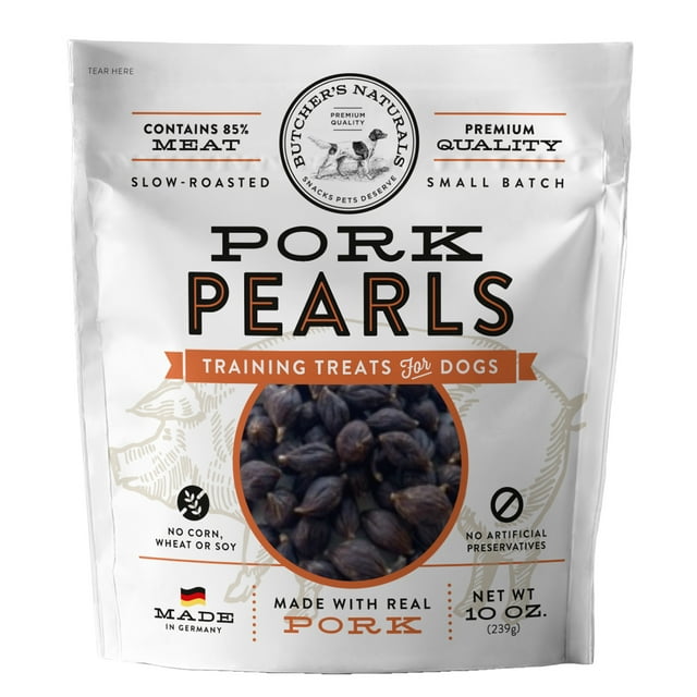 Butcher's Naturals Dry Pork Pearls Training Treats for Dogs, 10 oz ...