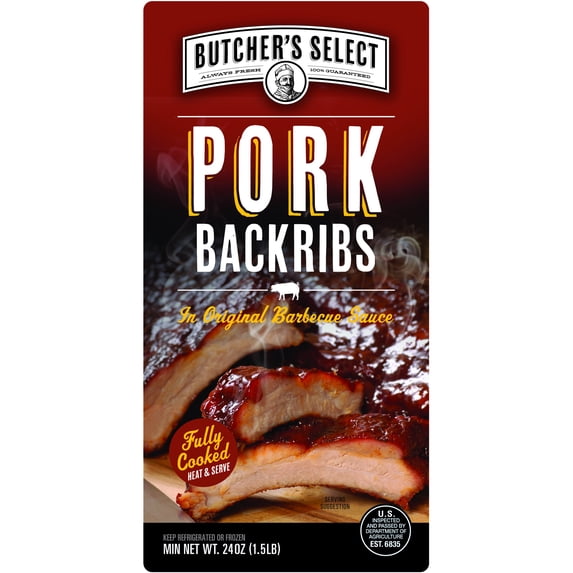 Butcher's Select 24 oz Smoked and Fully-Cooked Seasoned Pork Baby Back ...