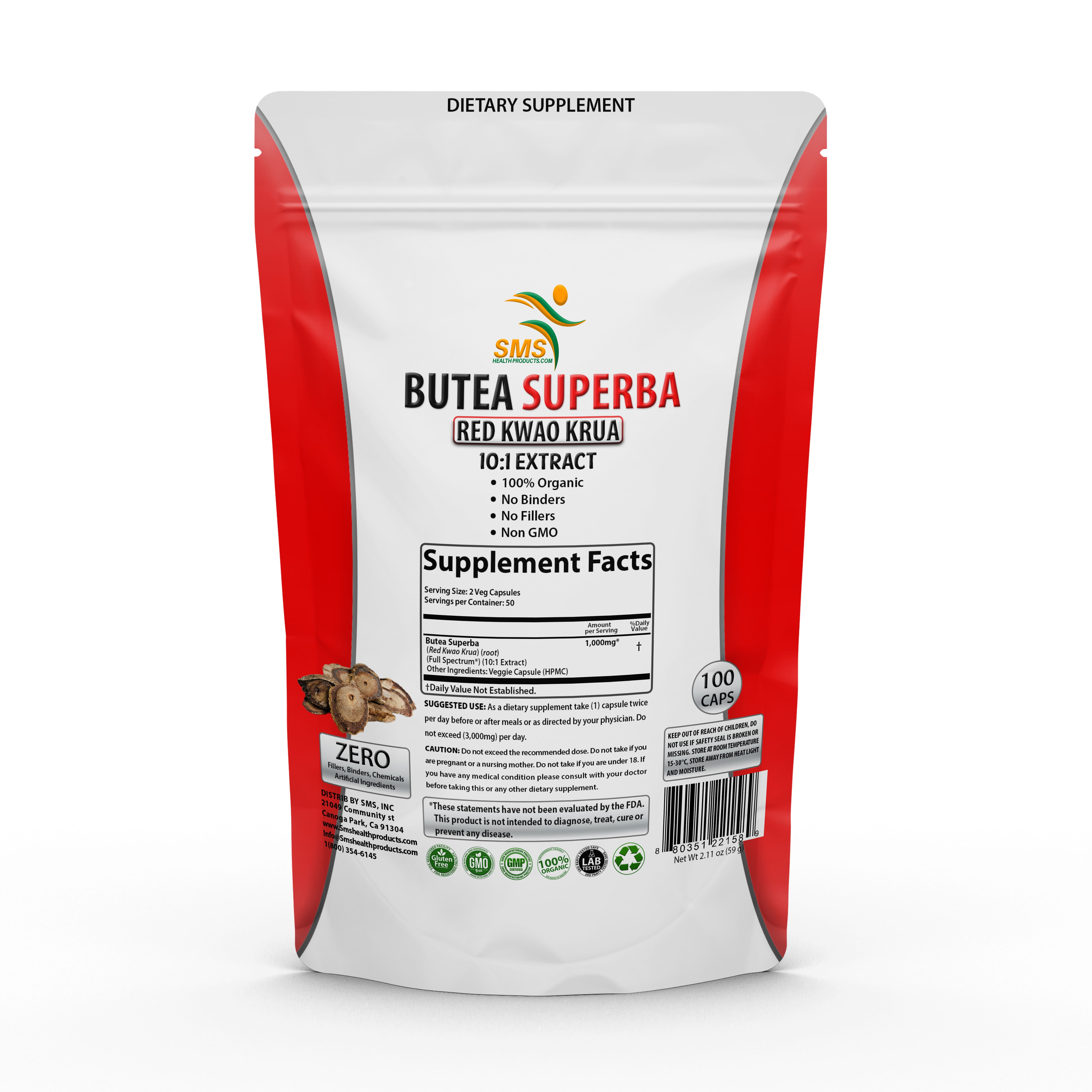Butea Superba Pills Full Spectrum Red Kwao Krua 1000mg DAILY 100 ...