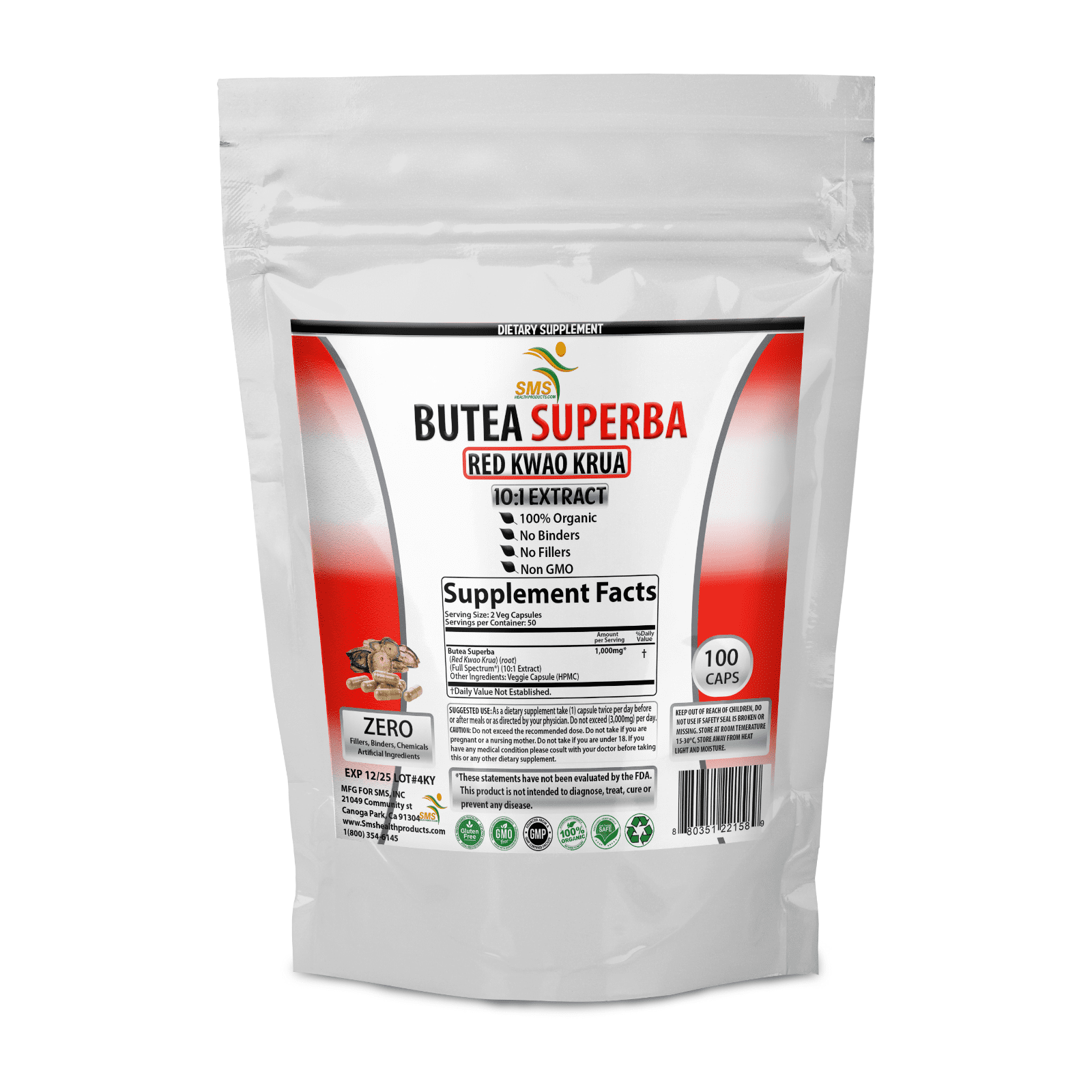 Butea Superba Pills Full Spectrum Red Kwao Krua 1000mg DAILY 100 ...