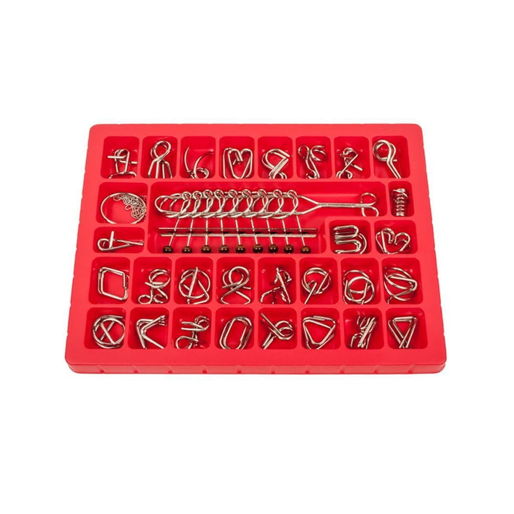 Butebuy 30 Metal Wire Puzzle Game Set IQ Test Unlock Game Toys ...