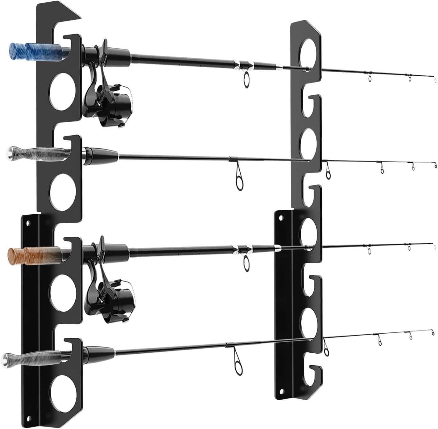 Butizone Fishing Rod Rack, Fishing Pole Wall or Ceiling Storage Rack ...