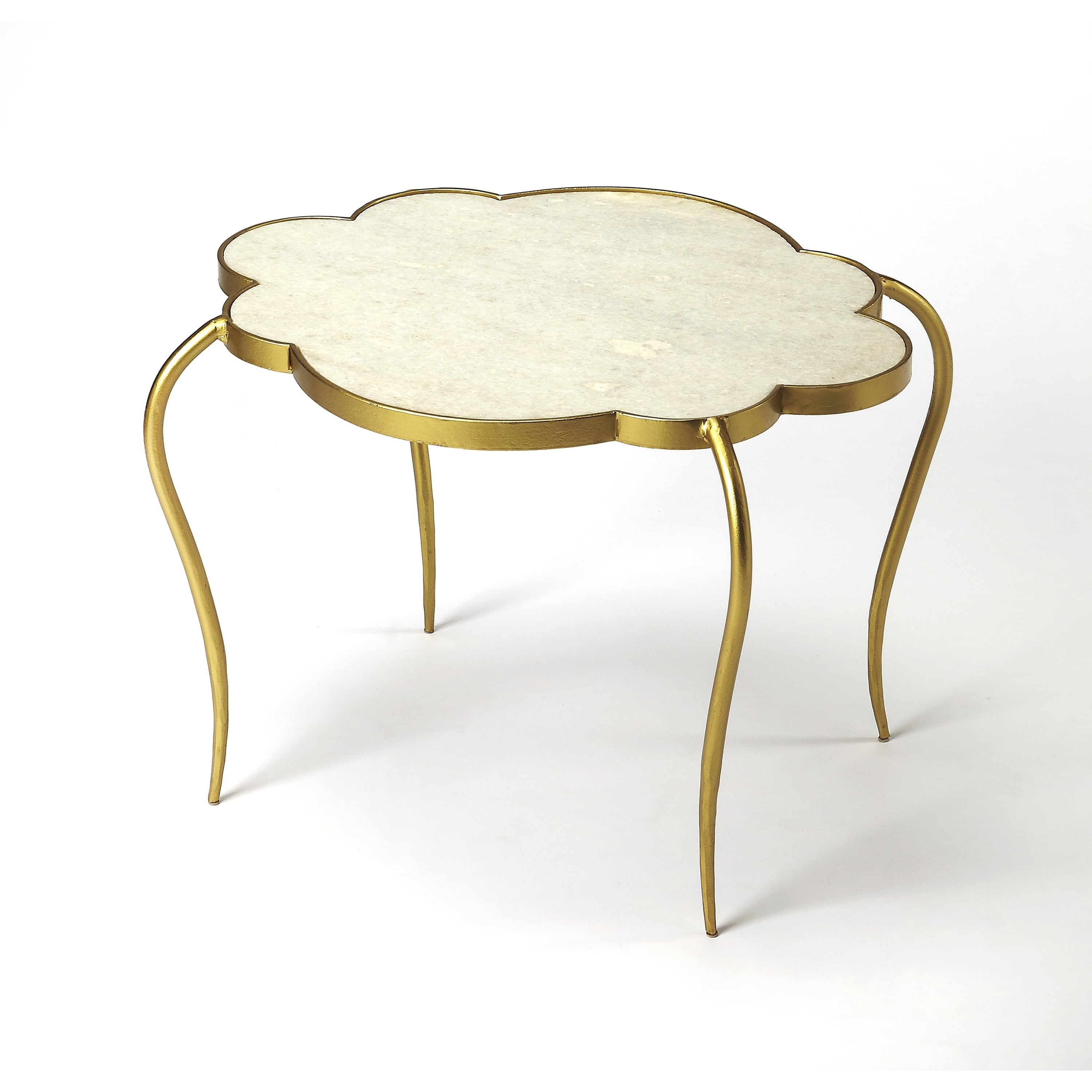 Adria White Marble End Table, Marble & Metal - Walmart.com