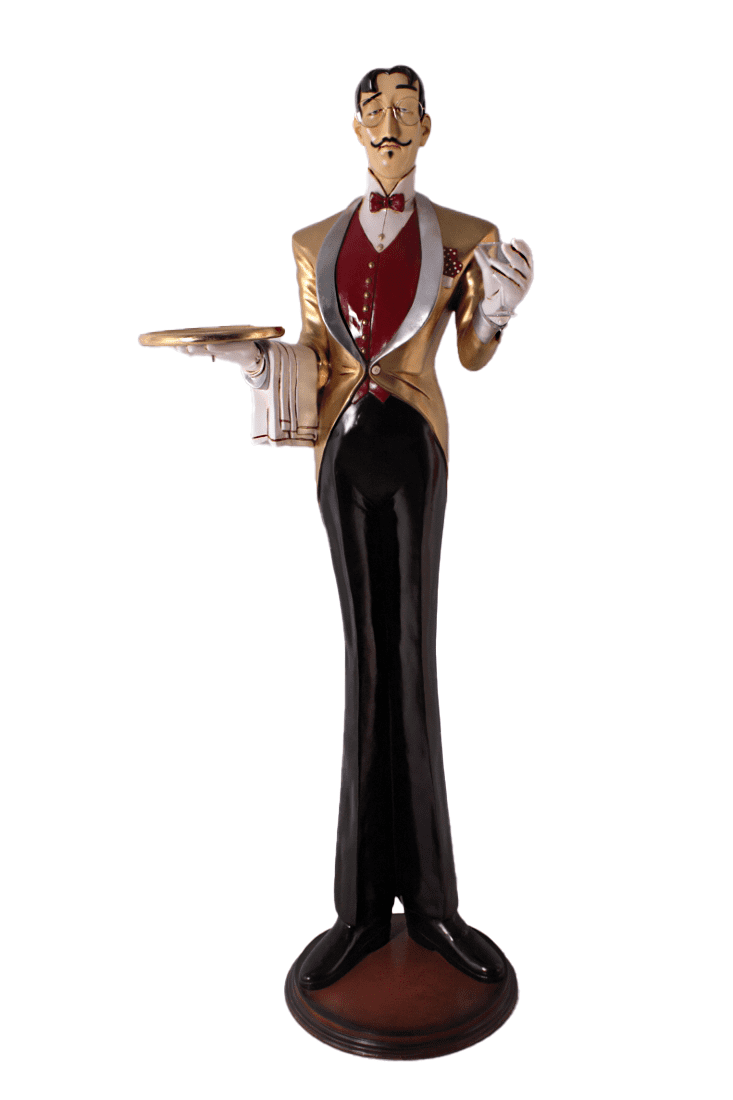 LM Treasures Life Size Frenchman Butler Restaurant Prop Decor Statue ...