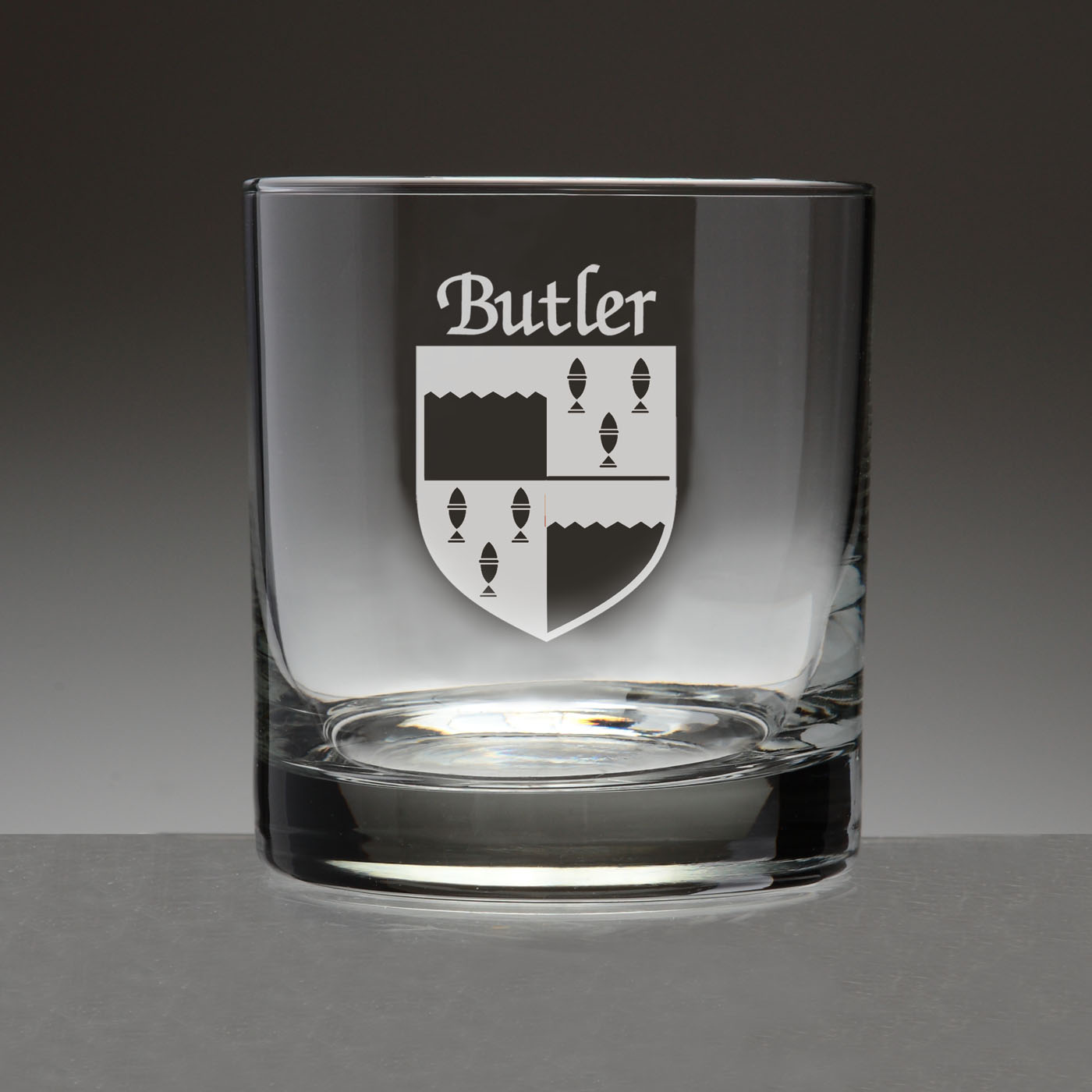 Butler Irish Coat of Arms Tumbler Glasses - Set of 4 (Sand Etched ...