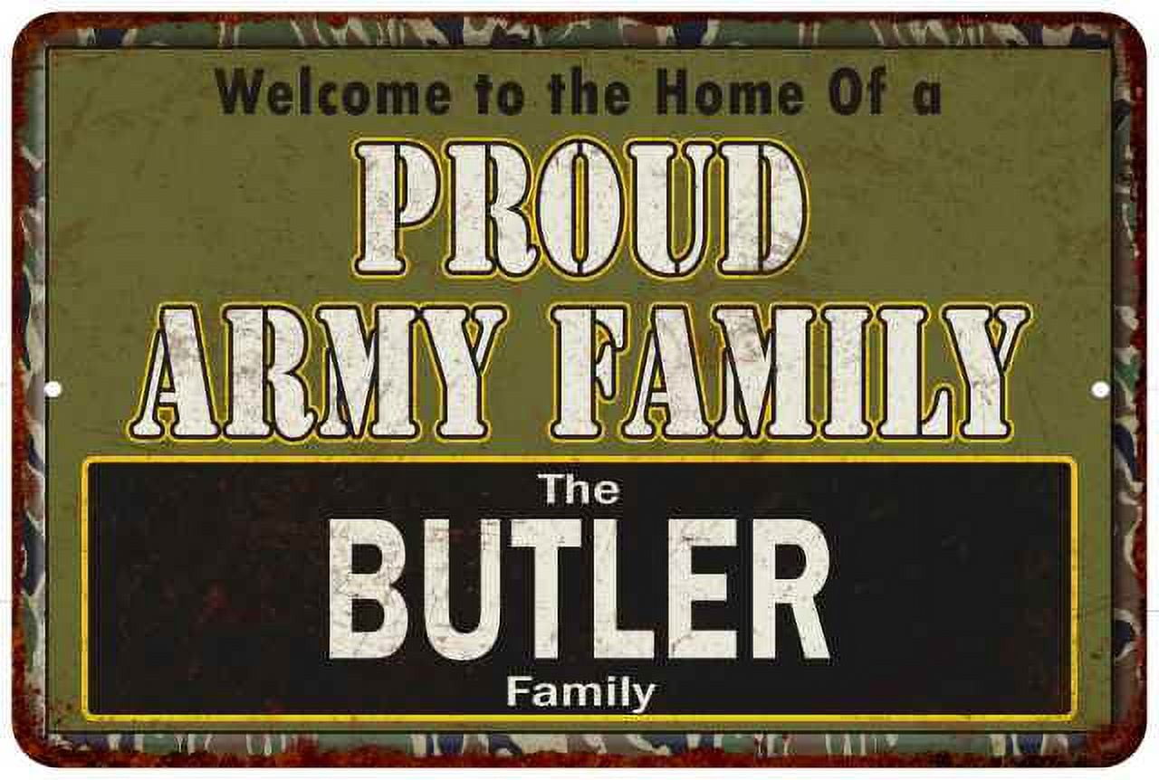 Butler Proud Army Family Sign Gift 8x12 Metal Sign 108120023098 ...