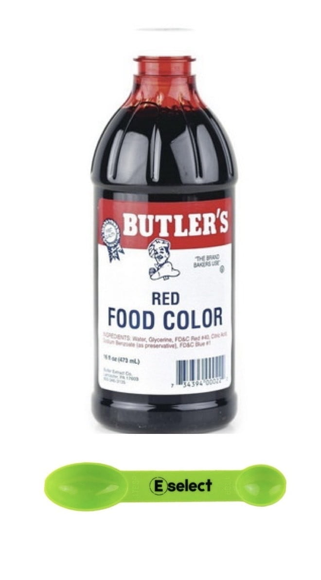 Butler Red Food Coloring - 16 Ounce Large Bottle | Vibrant Red Shade | Bundled with Eselect Dual ...