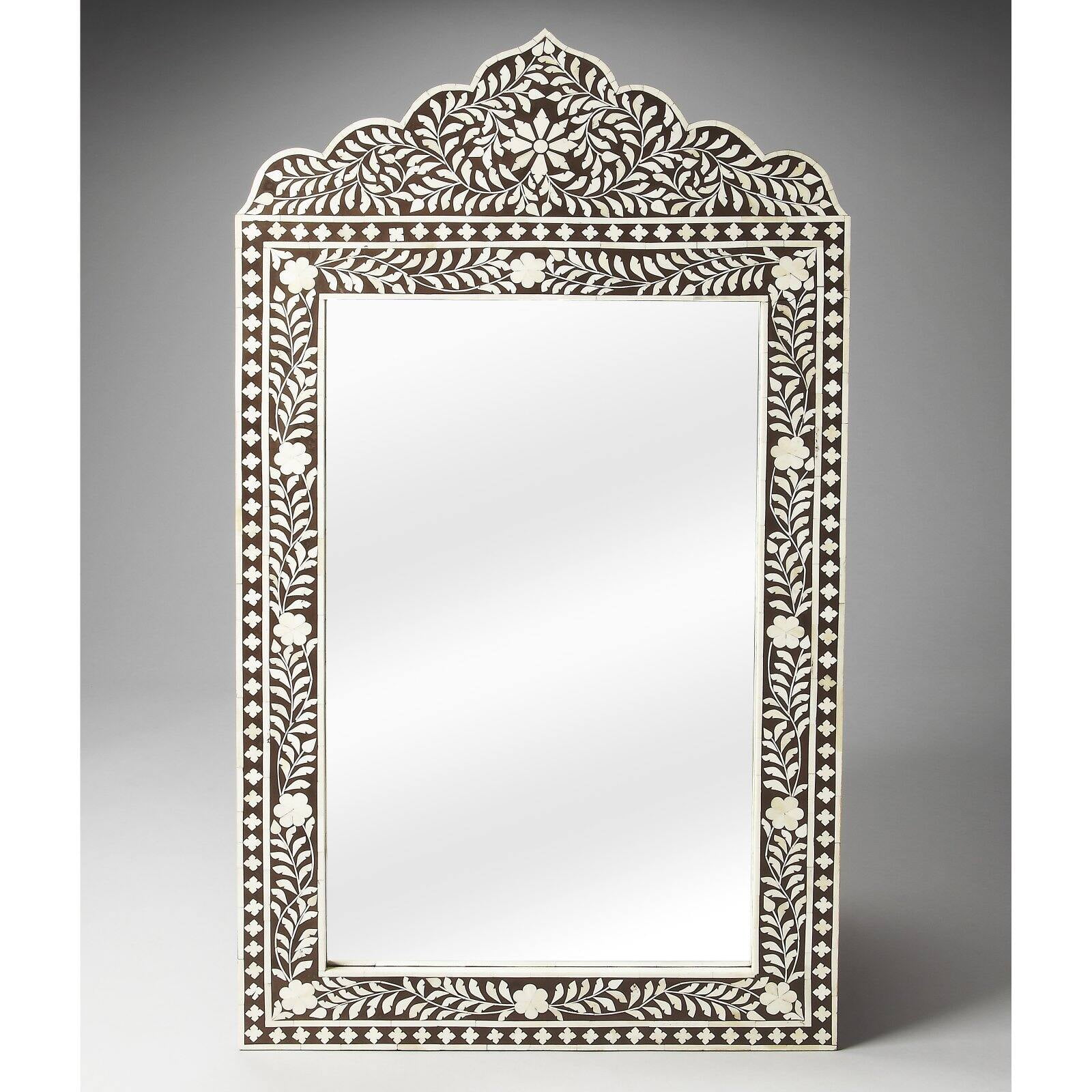 Butler Specialty Bone Inlay Wall Mirror In Dark Brown - Walmart.com