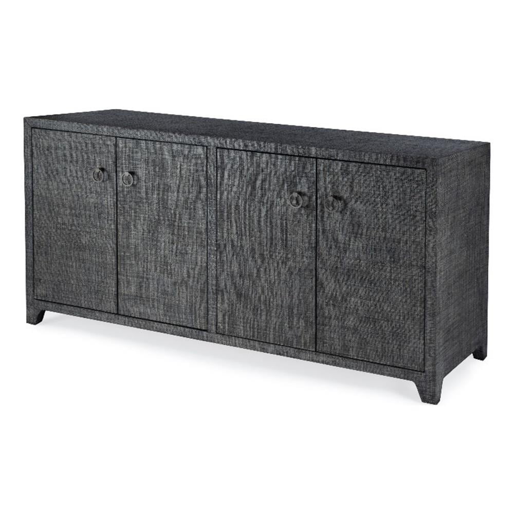 "Butler Specialty Company Bar Harbor Raffia 4 Door 70"" Buffet Cabinet - Charcoal, Oak Dining ...
